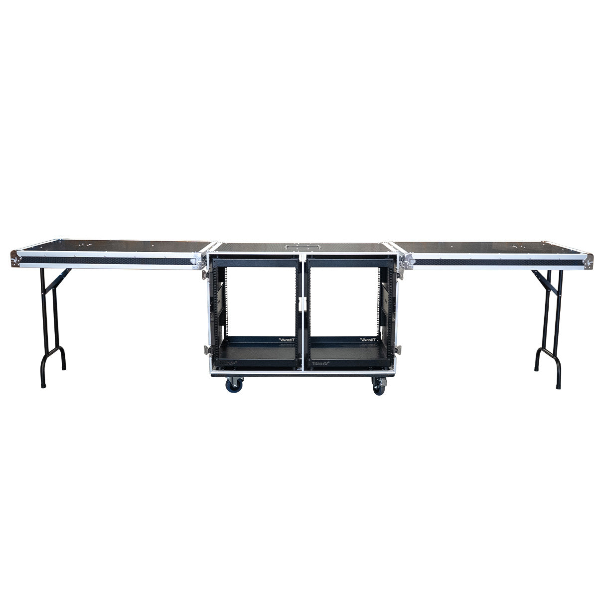 Shop Dual 12RU Shockproof Rack Workstation & Side Tables - Titan AV