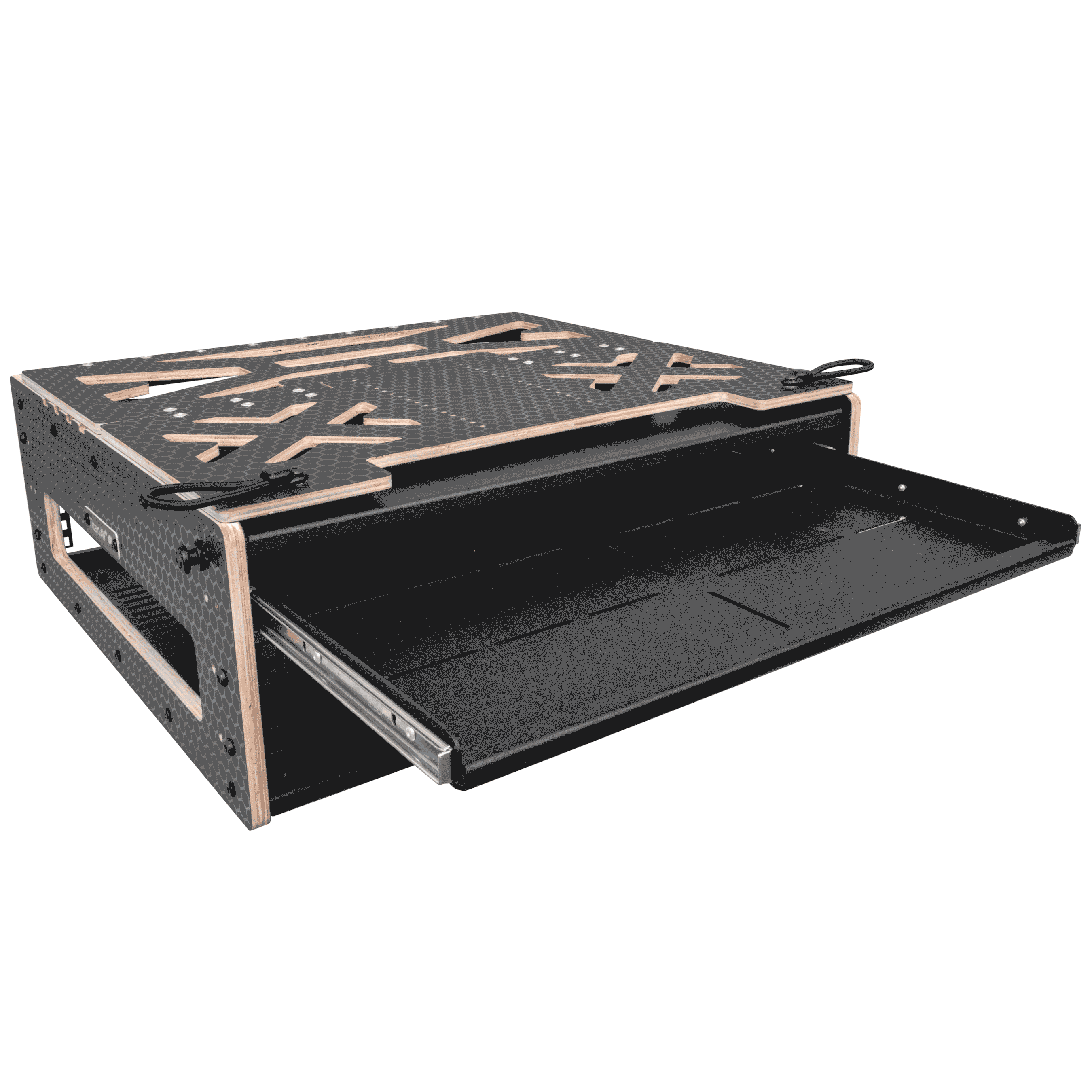 2RU Broadcast Flight Rack with Sliding Shelf & Monitor Mount – Titan AV