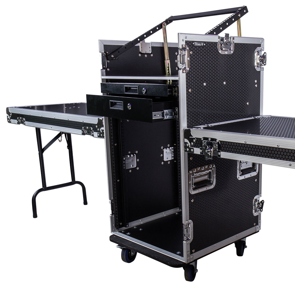 19" Mixer Rack Workstation with Steel Drawers | Mobile DJ Setup – Titan AV