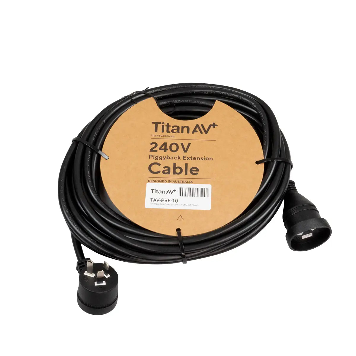 10m Extension Cord with Piggy Back Plug – Titan AV