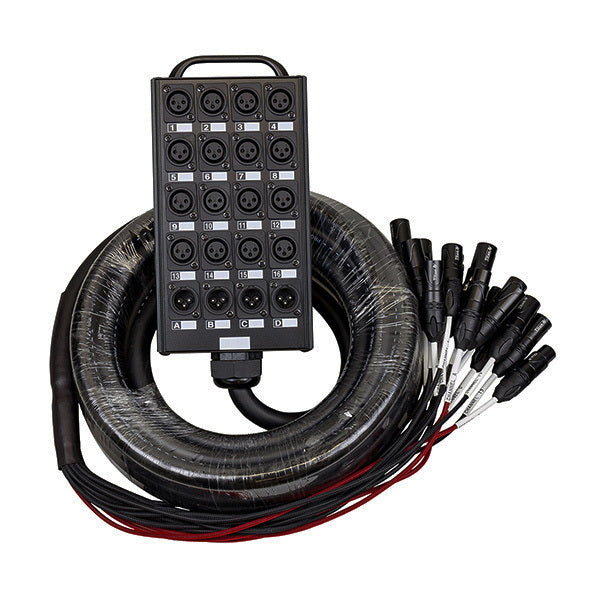 10m Multicore Cable Stage Box, 16 Send, 4 Return – Titan AV