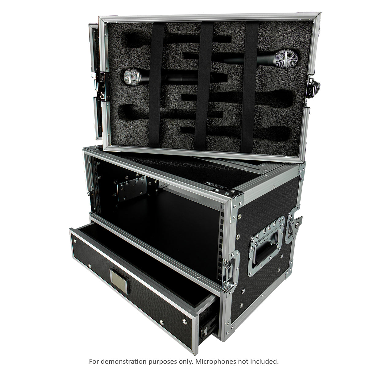 Microphone Case with 4RU Rack & Drawer | Titan AV Touring Cases
